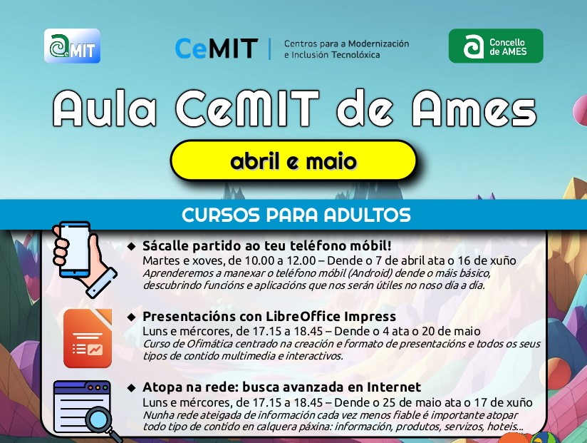 Novos cursos da aula CeMIT para os meses de abril, maio e xuño ...